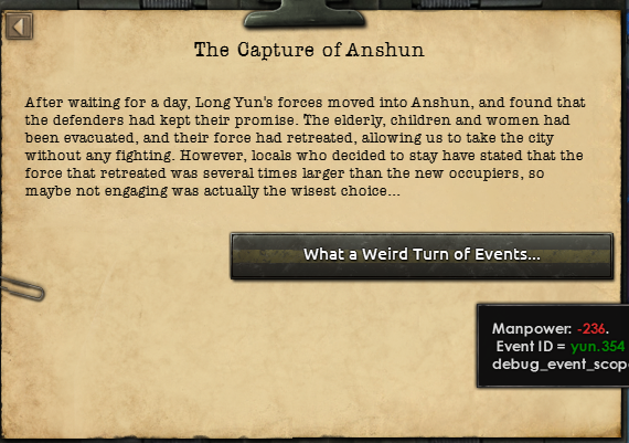 YUN - lost manpower in event despite no fighting happening · Issue ...