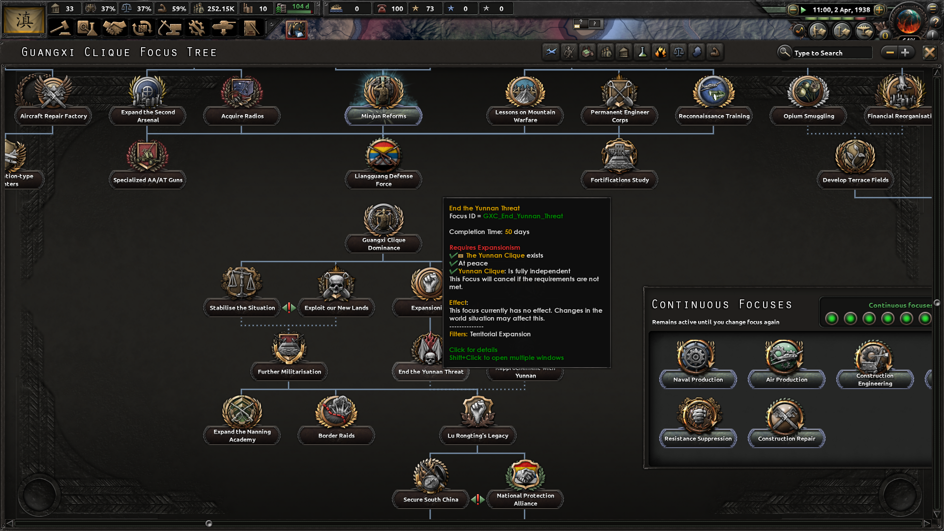 GXC - Ma Ji took a focus to declare war on YUN, but it doesn't actually declare war · Issue ...