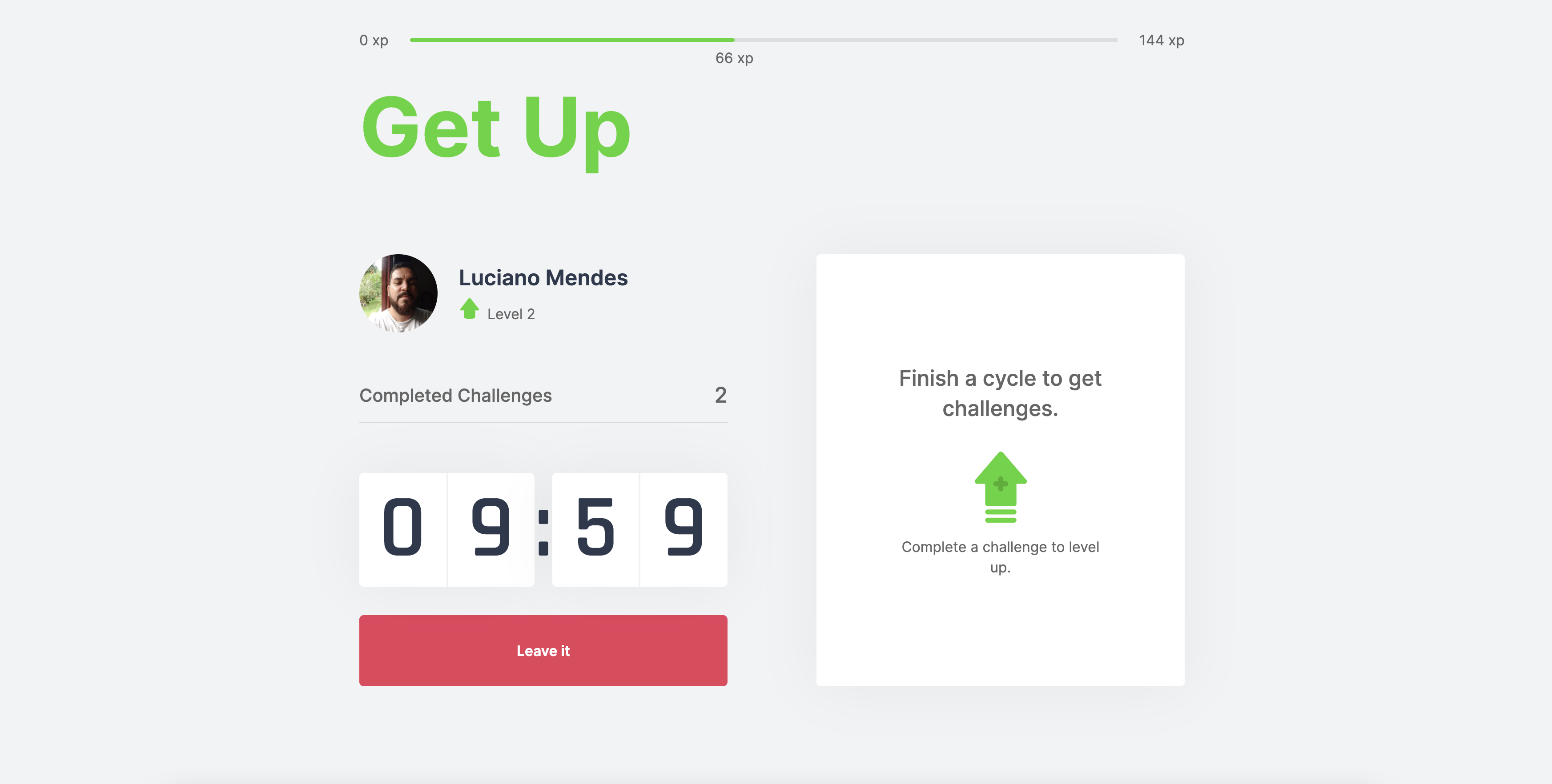 GitHub - auadmendes/getup: Pomodoro webApp. Focus time and challenges to level, try yourself and ...
