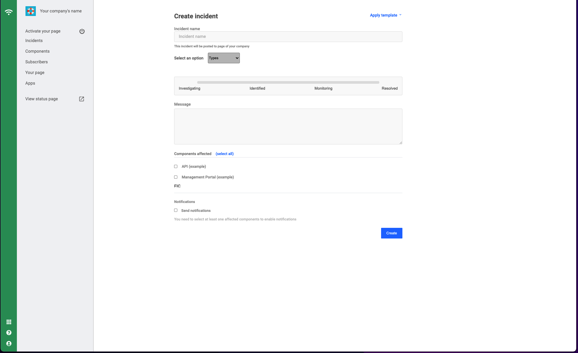 GitHub - auadmendes/statuspage: This is a page to you create and report incidents on your company