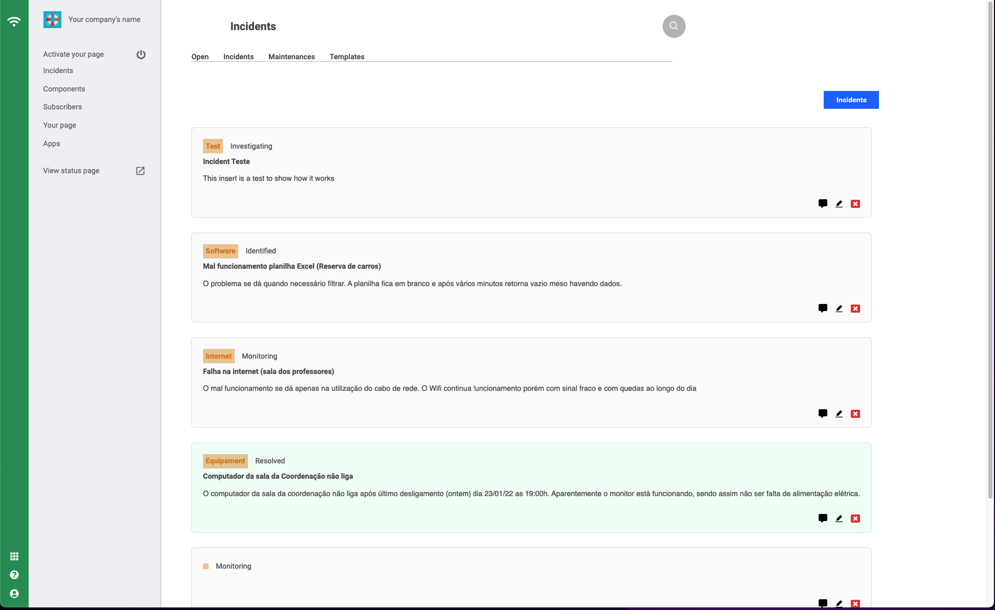 GitHub - auadmendes/statuspage: This is a page to you create and report incidents on your company