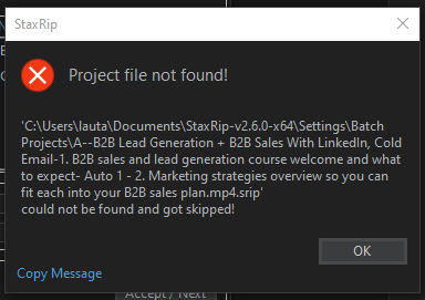 Error while file batch · Issue #721 · staxrip/staxrip · GitHub