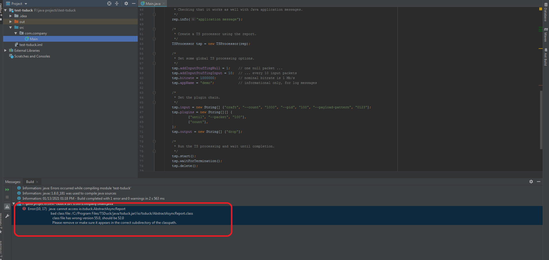 Getting each line of output log (Async Report) [Q] · Issue #709 · tsduck/tsduck · GitHub