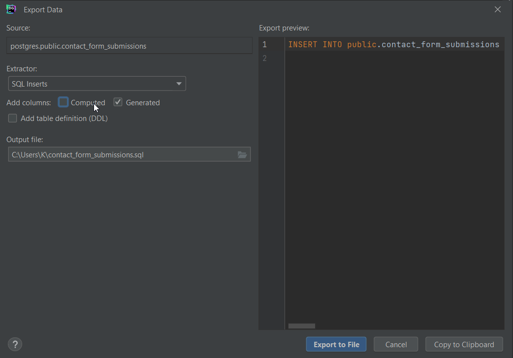 Export SQL statements in Table Editor · supabase · Discussion #6683 · GitHub