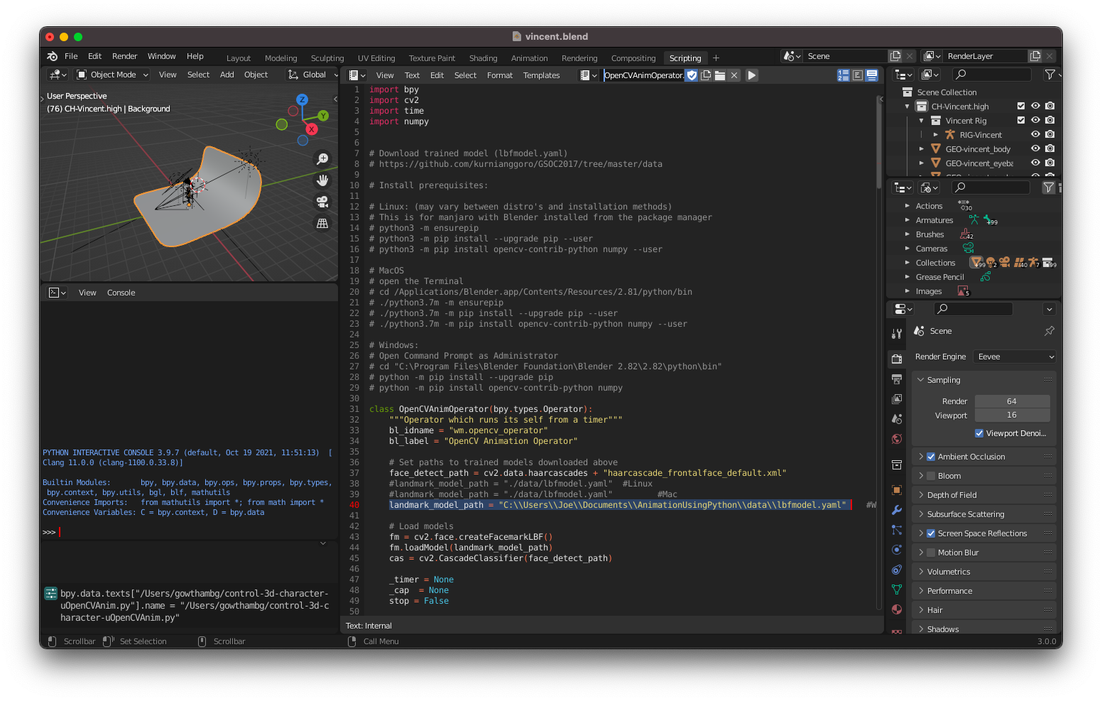 GitHub - mayanksh3khar/blender-facemesh