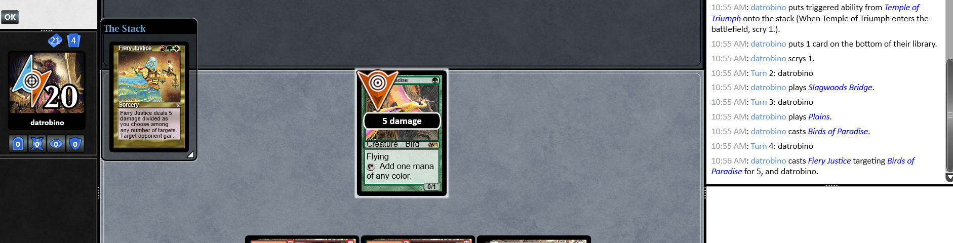 Fiery Justice doesn't give the opponent life · Issue #943 ...