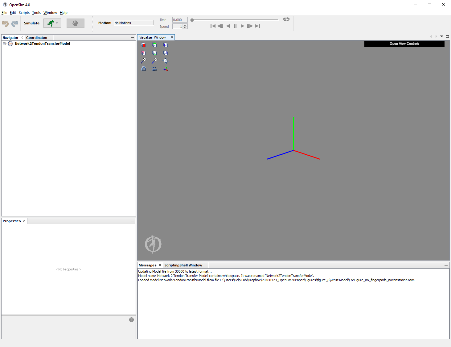 Visualizer does not open models with a ConstantDistanceConstaint(). No exception provided ...