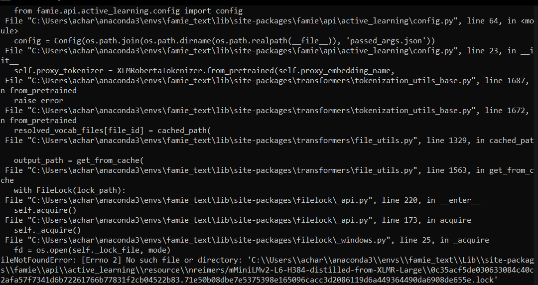 FileNotFoundError|| After installation issue raised during famie start · Issue #4 · nlp-uoregon ...