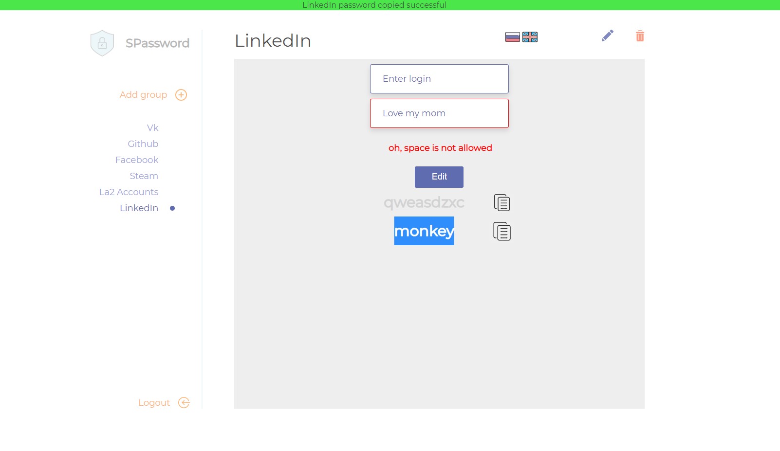 GitHub - AlexandrVinogradov/SPassword-React-Redux