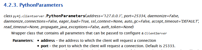 port default is defined 2 ways in the online doc · Issue #358 · py4j/py4j · GitHub