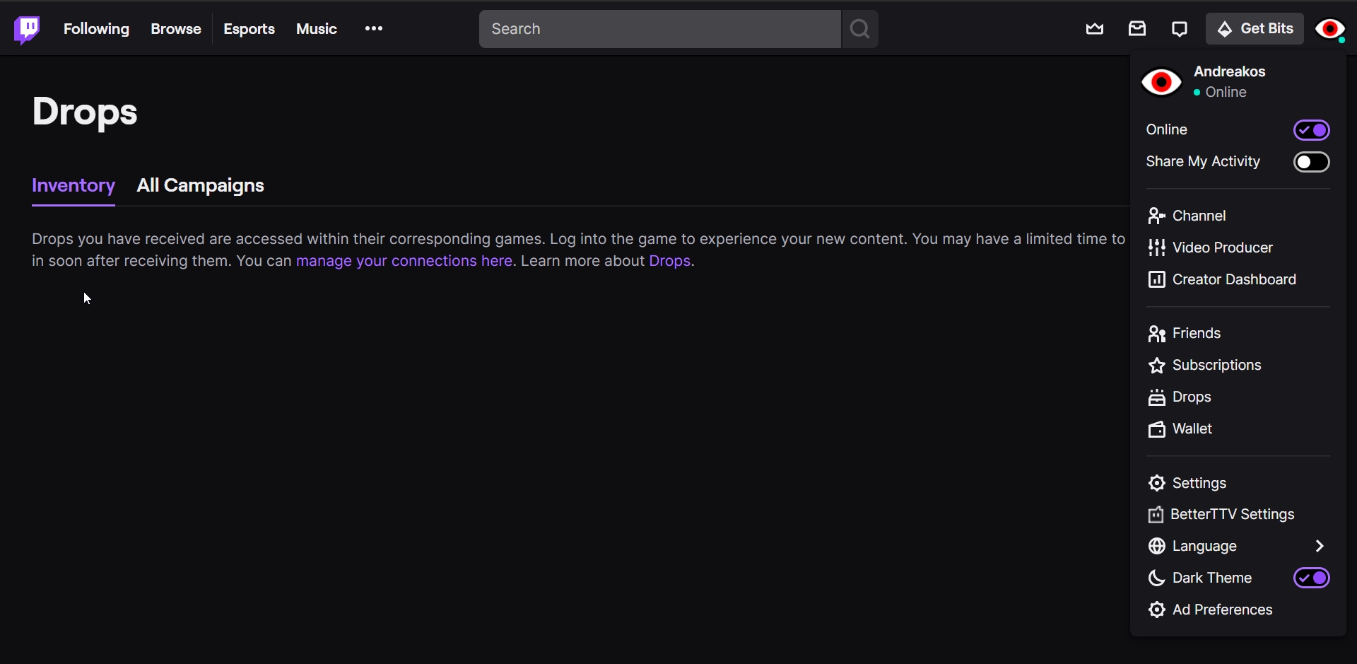 Drops inventory has disappeared / Won't load. · Issue #273 · twitchdev/issues · GitHub
