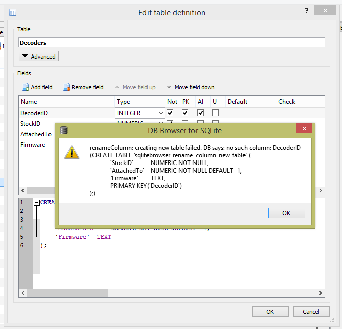 Cannot remove Primary Key field when editing table · Issue #1699 · sqlitebrowser/sqlitebrowser ...