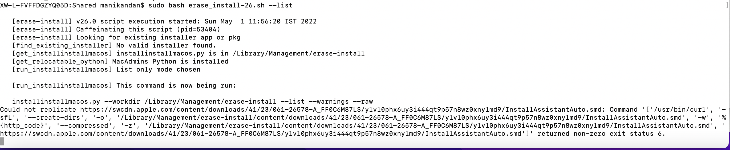 script Not working · Issue #231 · grahampugh/erase-install · GitHub