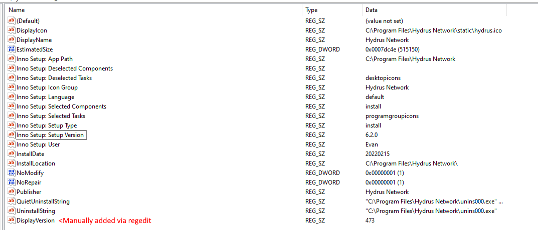 DisplayVersion value isn't being added to registry · Issue #1071 · hydrusnetwork/hydrus · GitHub
