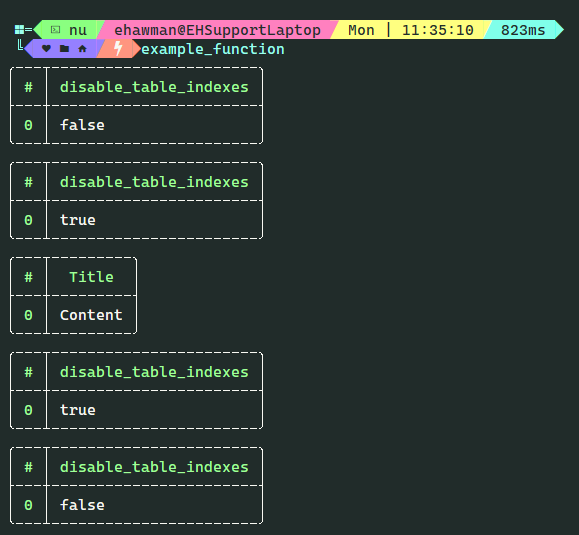 Suppressing Indices Per Command · Issue 6207 · Nushell Nushell · Github