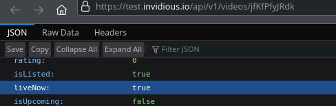 [Bug] Issue with isLive property in api responses · Issue #3315 · iv-org/invidious · GitHub