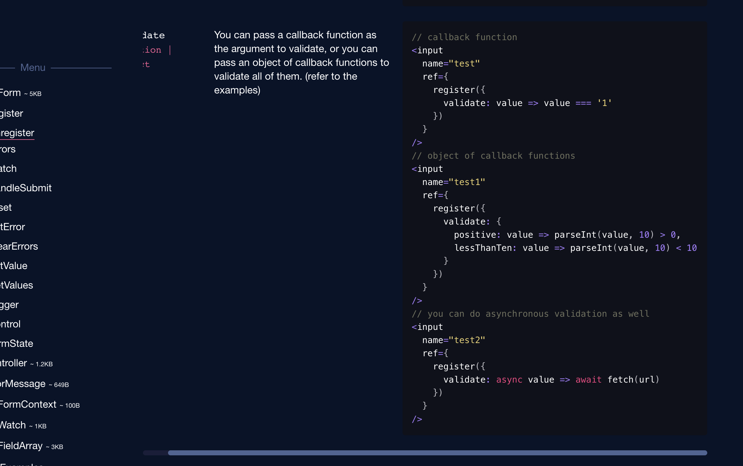 Message attribute when using validate function. · react-hook-form · Discussion #2829 · GitHub