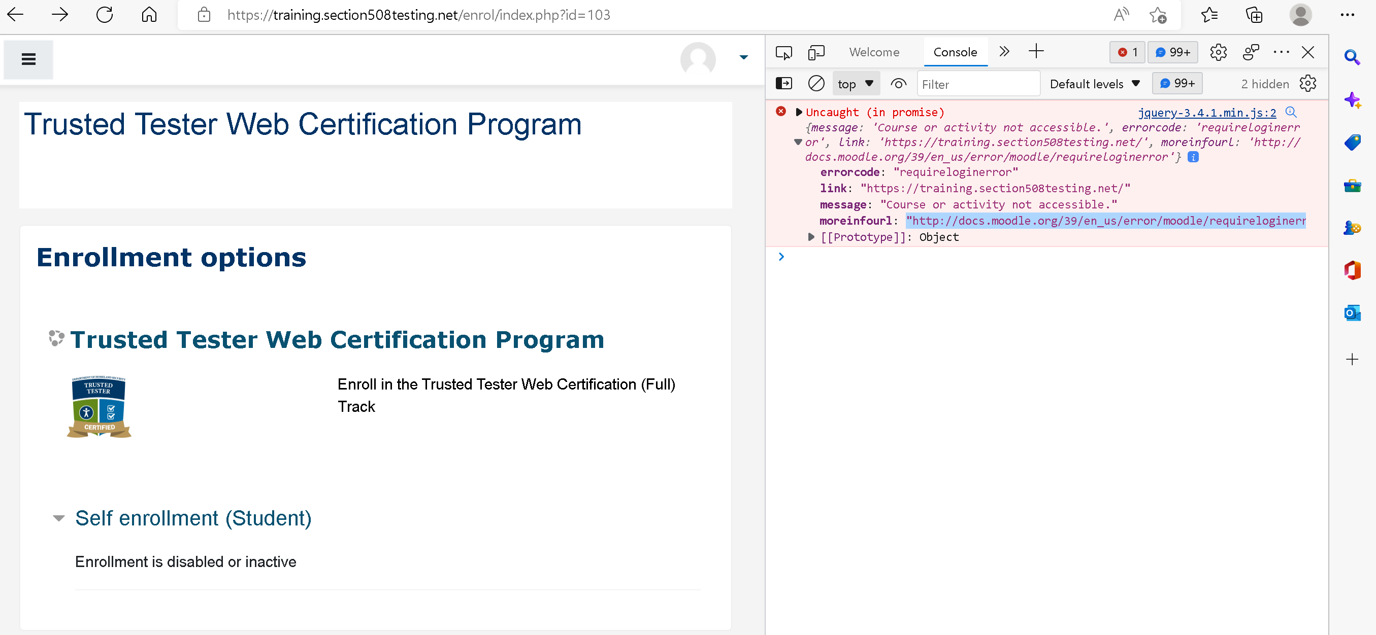 Can't access Trusted Tester Course on Windows OS · Issue #497 ...