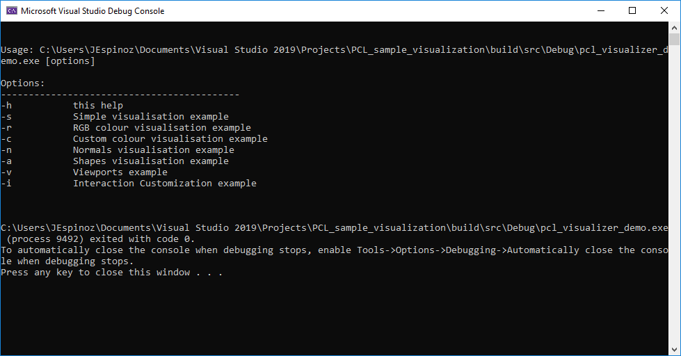 Sample PCL program build error in Visual Studio 2019 · Issue #3241 · PointCloudLibrary/pcl · GitHub