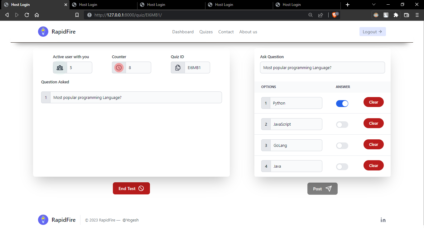 GitHub - yogesh2k21/RapidFire-Backend