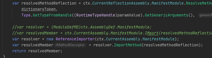Problem importing reflection method using reference-importer/solving the metadata token · Issue ...