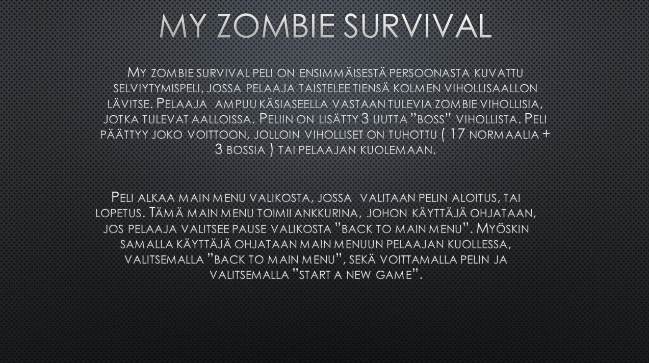 GitHub - git-laakso/Peliohjelmointi: My Zombie Survival is a game that ...