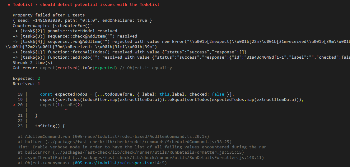 Scheduledmodelrun Not Returns Counterexample · Issue 3704 · Dubzzz Fast Check · Github