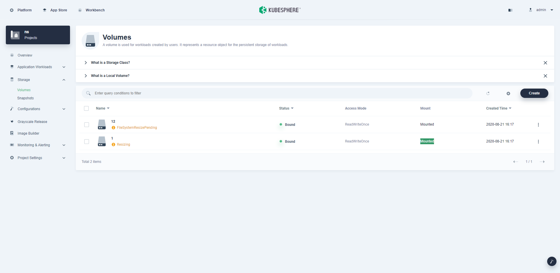 Expand volume failed · Issue #2914 · kubesphere/kubesphere · GitHub
