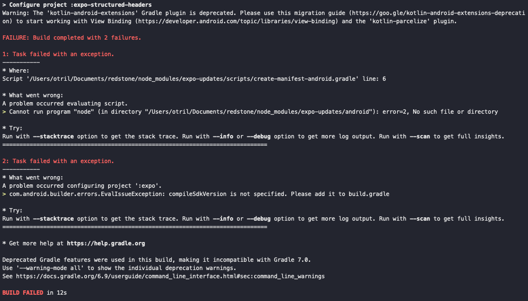 Can't build an android app AND initiate the ./gradlew clean · Issue ...