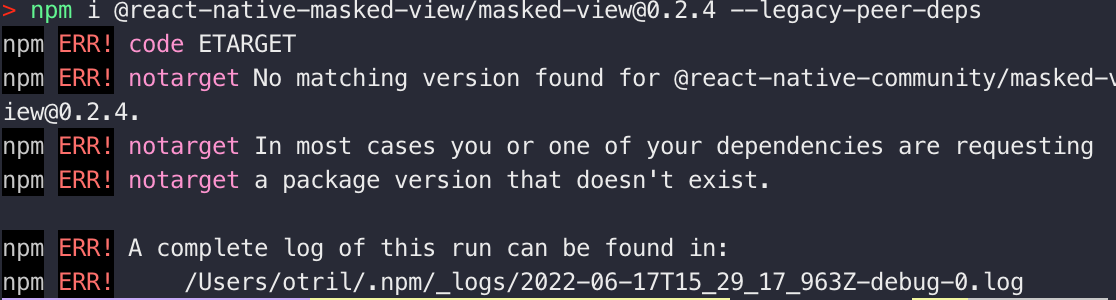 Expo 45 upgrade process: can't upgrade/install @react-native-masked-view/masked-view · Issue ...
