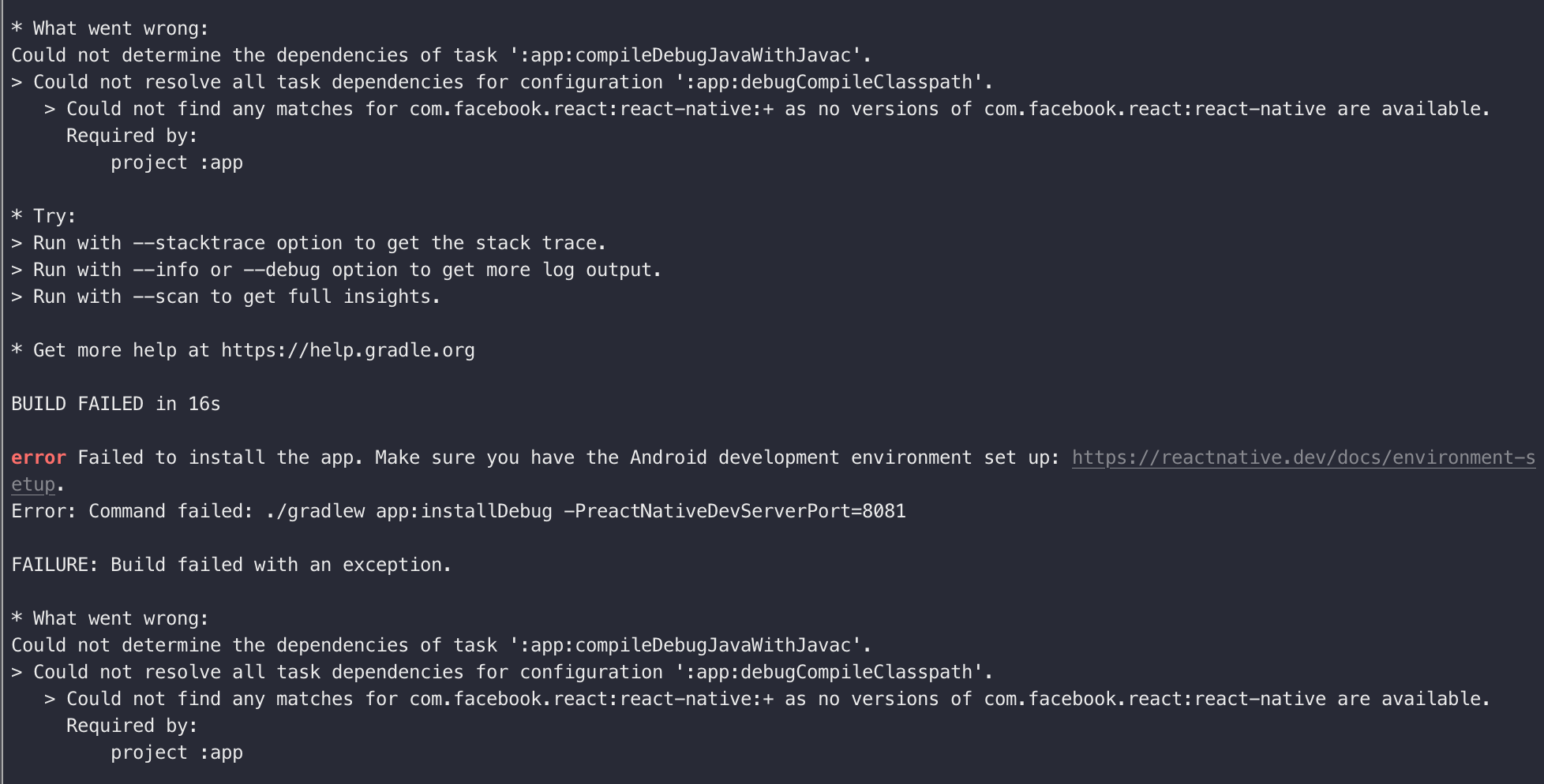 Upgrade from expo43 to expo45 issue: Could not determine the dependencies of task ':app ...