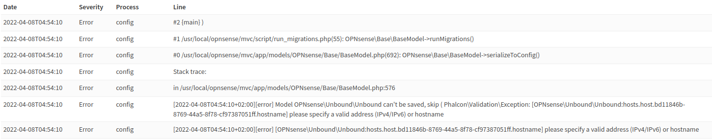 Unbound: Upgrade to opnsense 22.1.5 clears all overrides · Issue #5693 · opnsense/core · GitHub