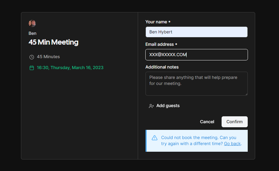 [CAL-1689] Availability & scheduling time options are not accurate for 45 min meetings · Issue ...
