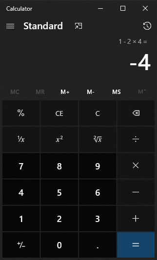 Order of operations is wrong in Standard and Programmer mode · Issue ...
