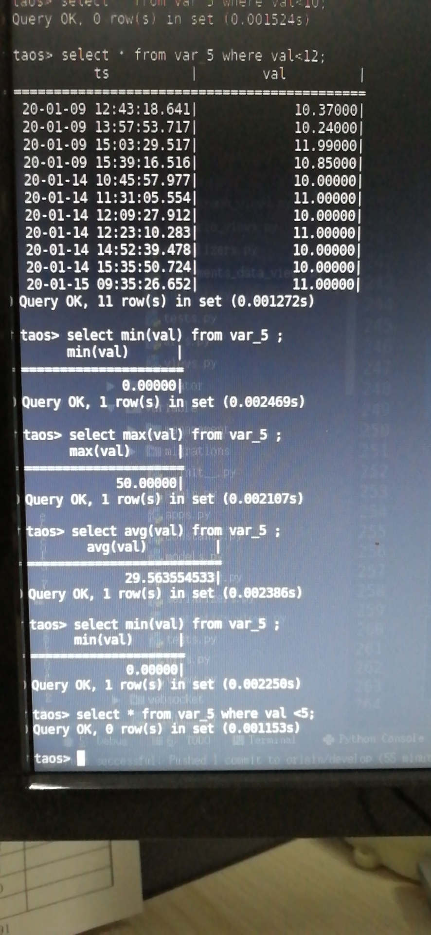 An error occurred in the query minimum · Issue #1146 · taosdata/TDengine · GitHub