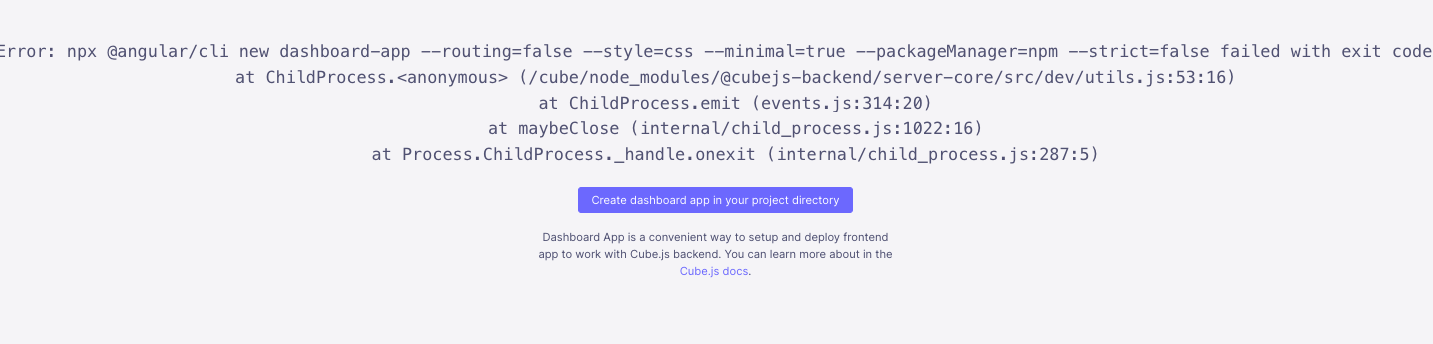 Dashboard App generation is broken · Issue #2074 · cube-js/cube · GitHub
