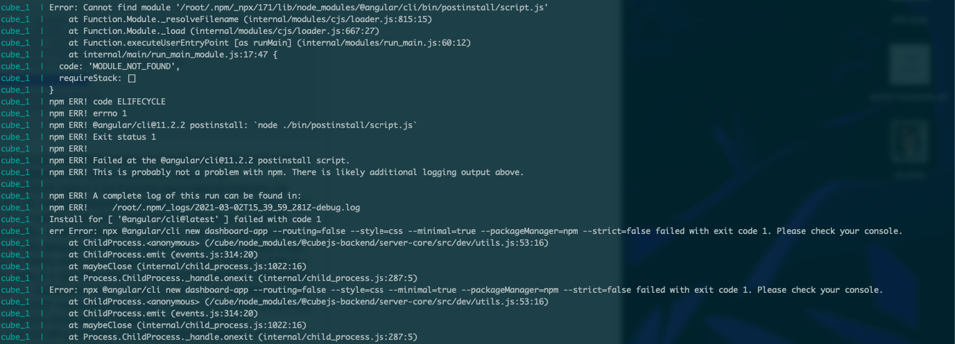 Dashboard App generation is broken · Issue #2074 · cube-js/cube · GitHub