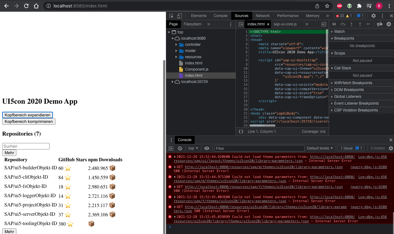 Ui5 Middleware Servestatic Ui5 Middleware Simpleproxy Usage As Replacement Of `framework