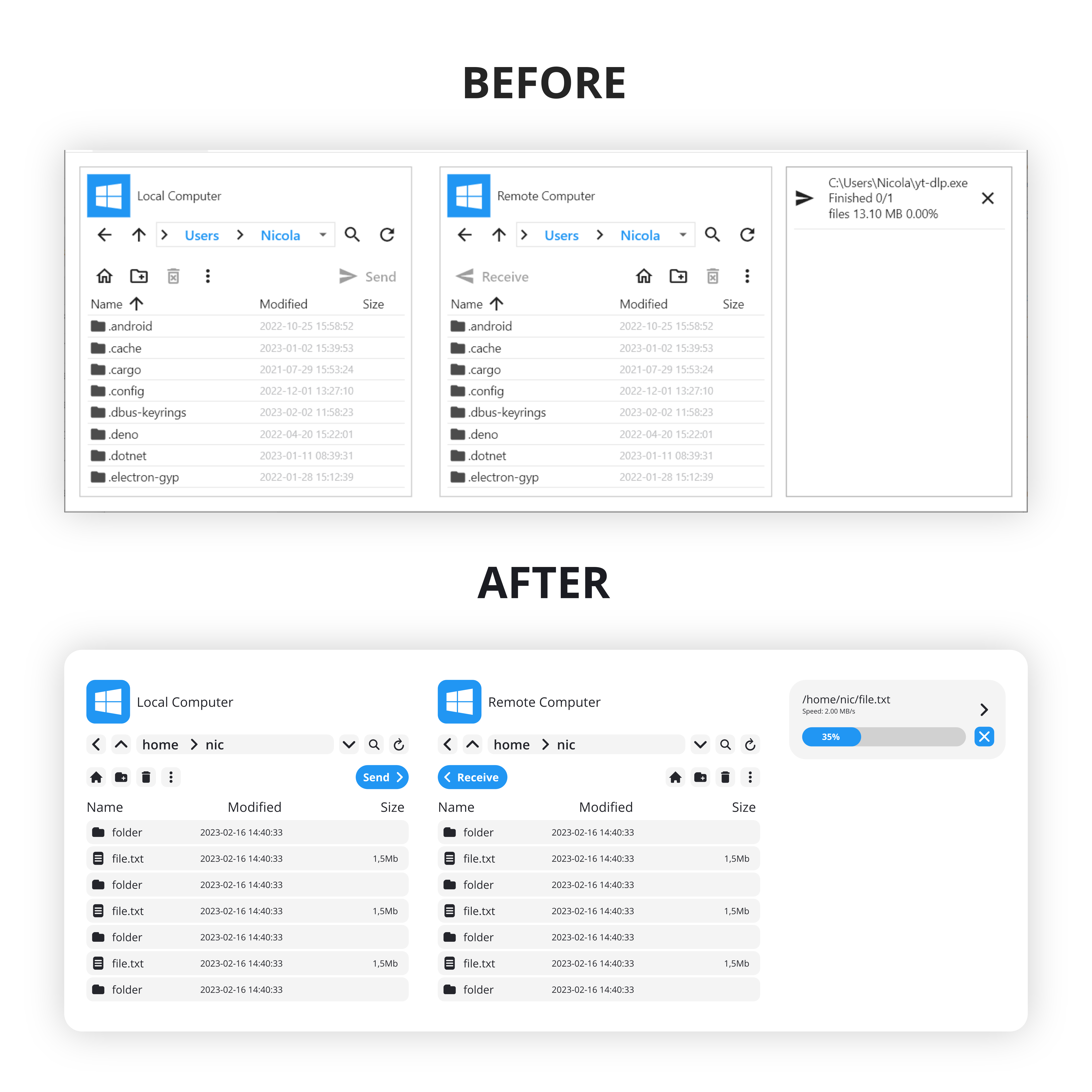 File manager redesign · rustdesk rustdesk · Discussion #3288 · GitHub
