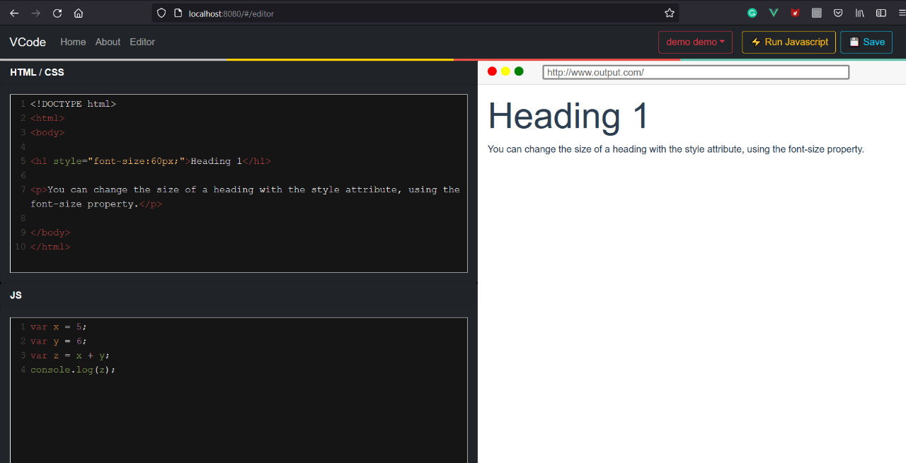 GitHub - thetejasmagade/vcode: VCode is online editor for HTML, CSS, JS. This is a Frontend for ...