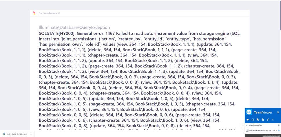 Unknown error when adding, editing or deleting a page, chapter, book or shelf · Issue #2426 ...