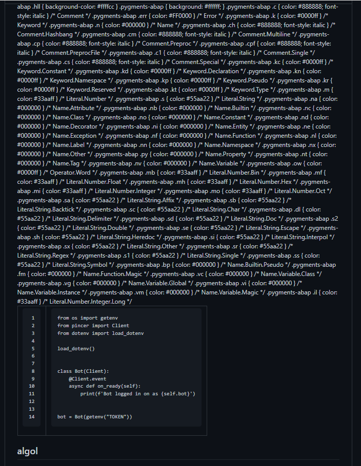🐛 Readme doesn't display properly · Issue #1 · Enderchief/Pygments ...