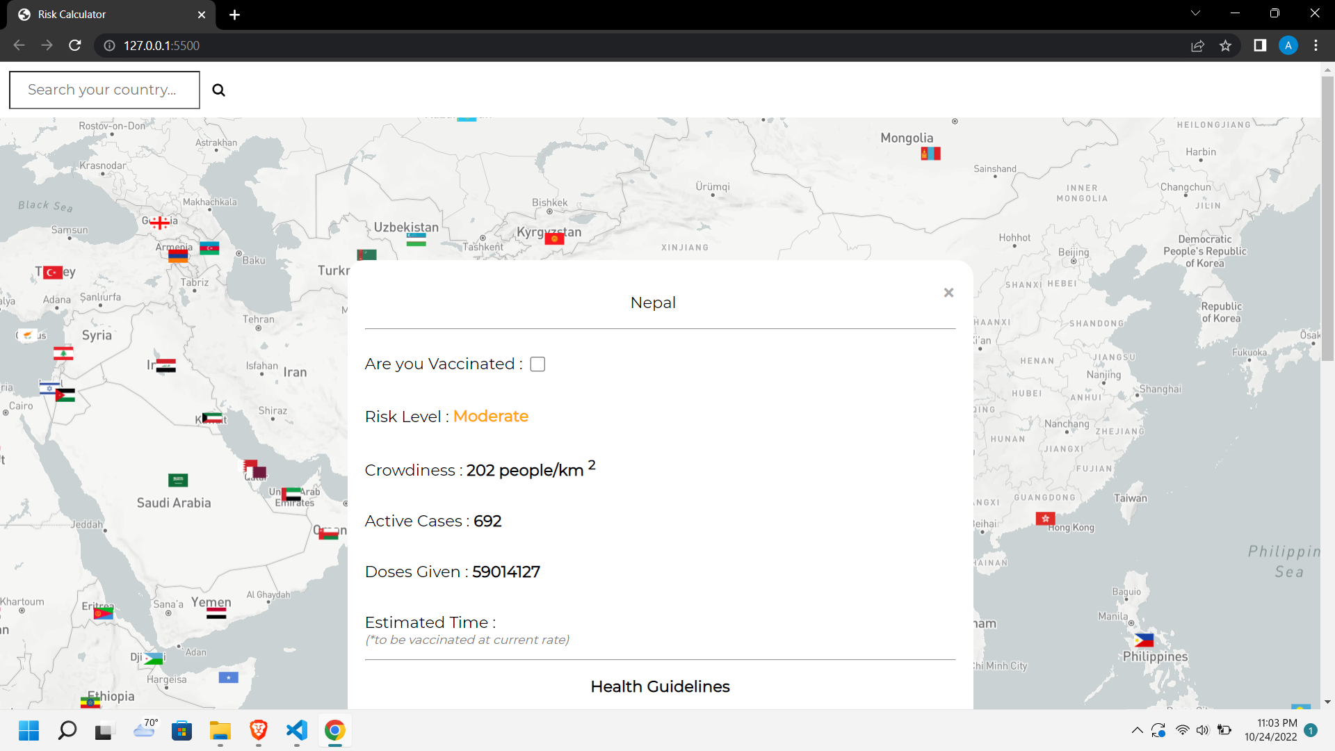 GitHub - AnishBashyal/Covid-Risk-Check: Interactive map with personalized covid risk details for ...
