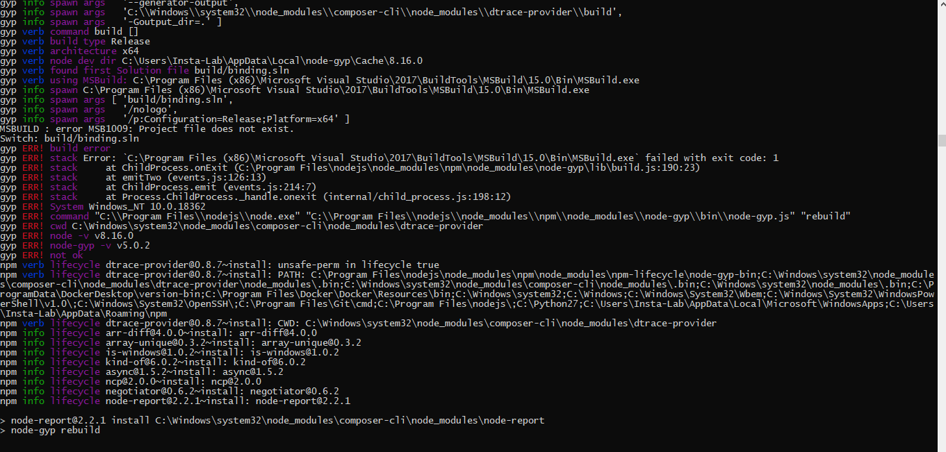 Error in running this command npm install -g composer-cli in Window 10 · Issue #2060 · nodejs ...