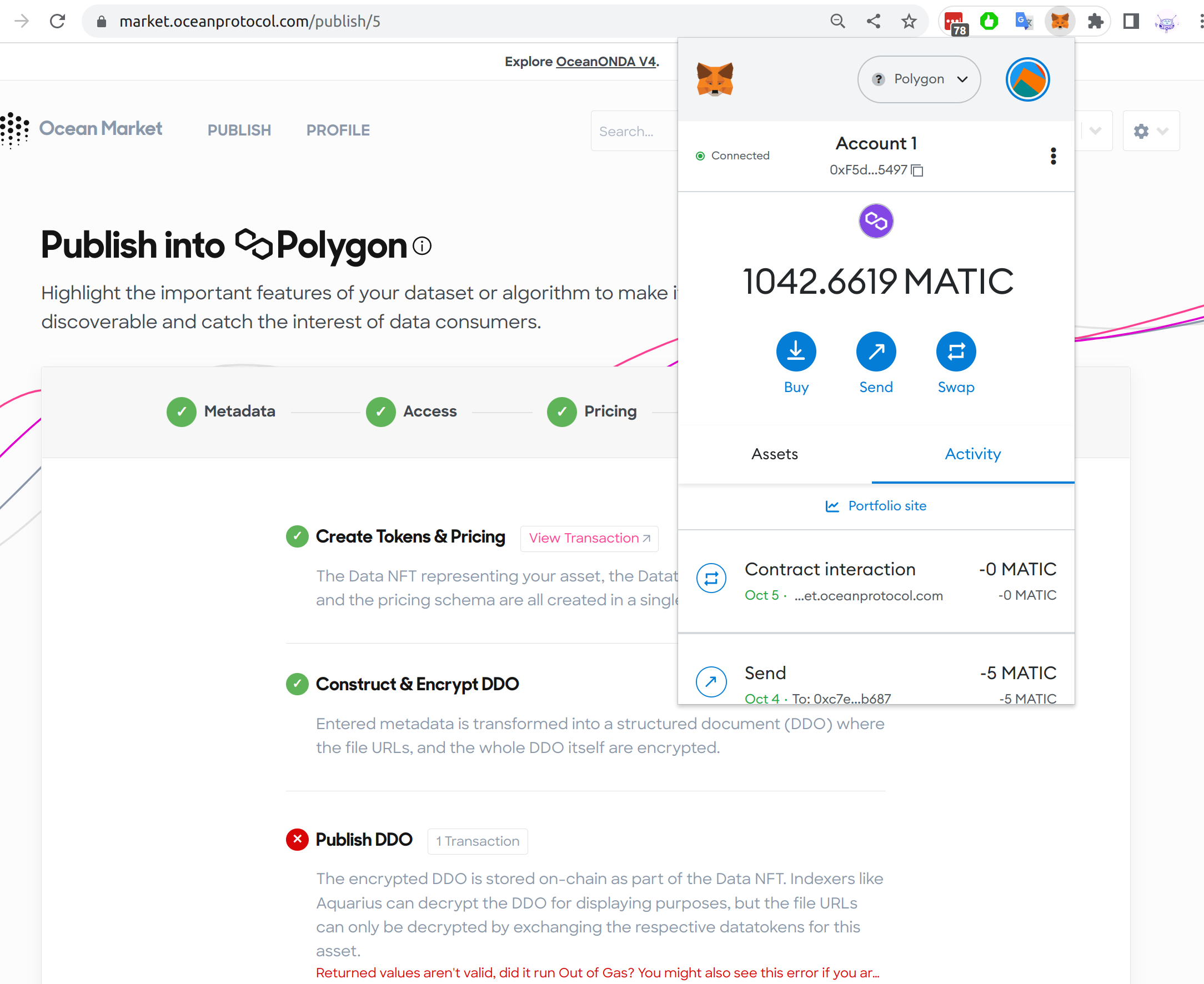 Asset published in Market fails to get dispensed · Issue #1725 · oceanprotocol/market · GitHub