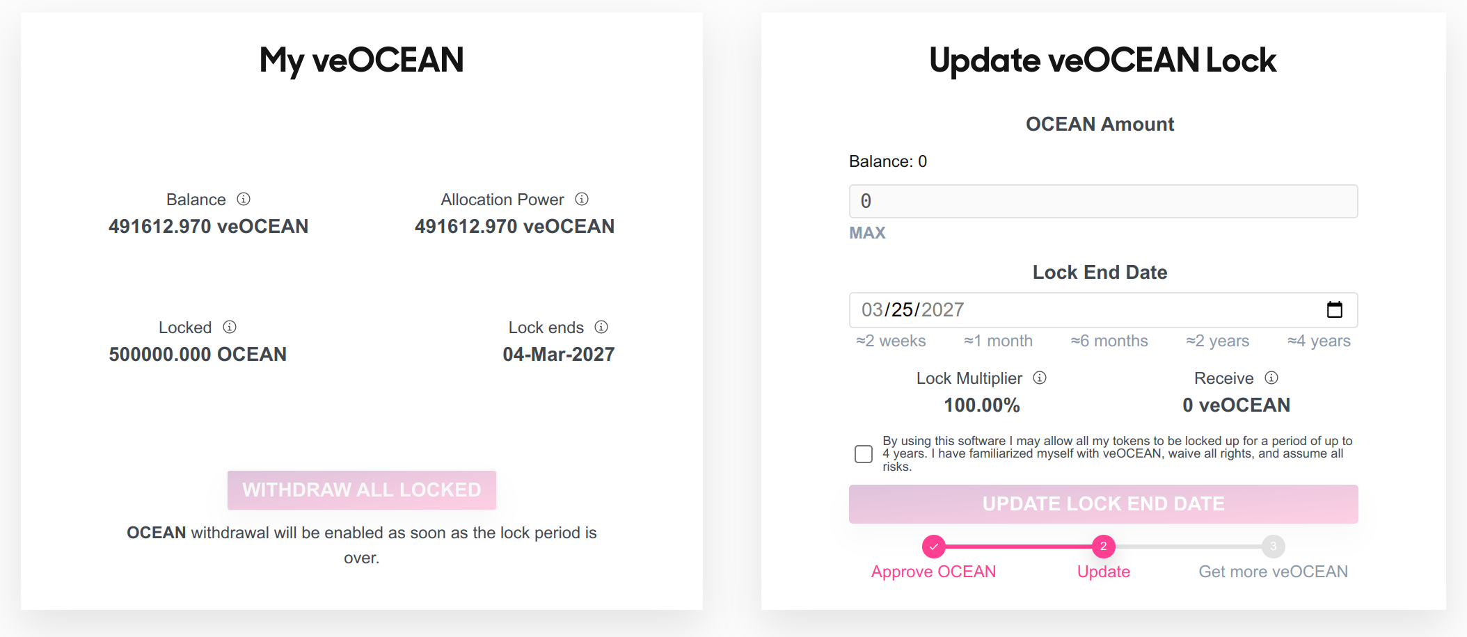 In extending lock time, it says I'd receive 0 veOCEAN; I'd expected >0 · Issue #549 ...