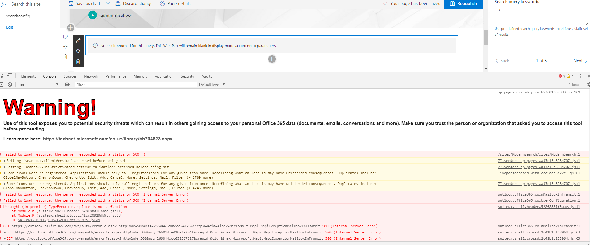 Modern search result spfx webpart result not showing · Issue #228 · pnp/sp-dev-solutions · GitHub