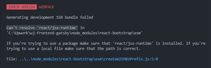 Can no longer run gatsby develop · Issue #27458 · gatsbyjs/gatsby · GitHub