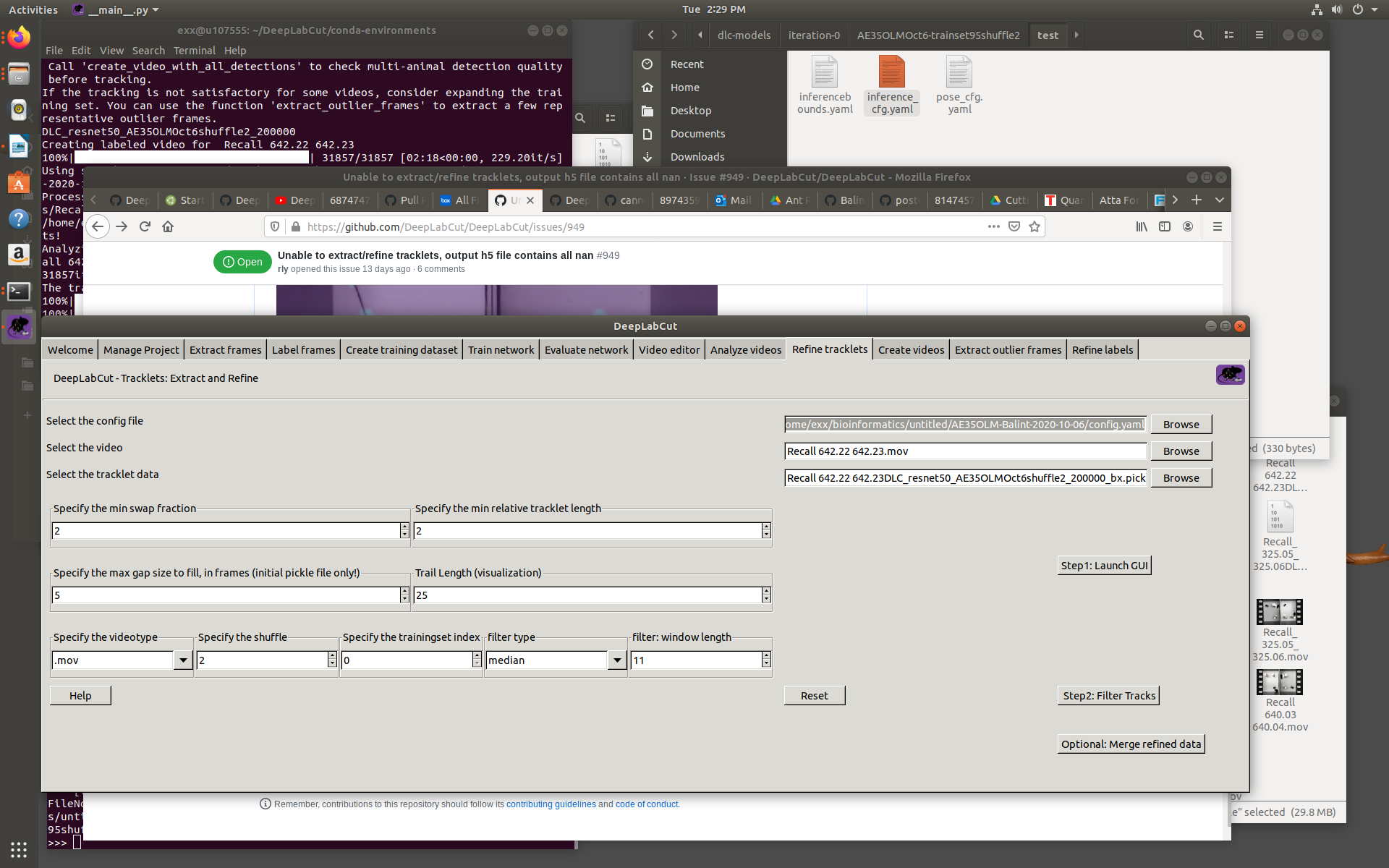 Unable to extract/refine tracklets, output h5 file contains all nan · Issue #949 · DeepLabCut ...