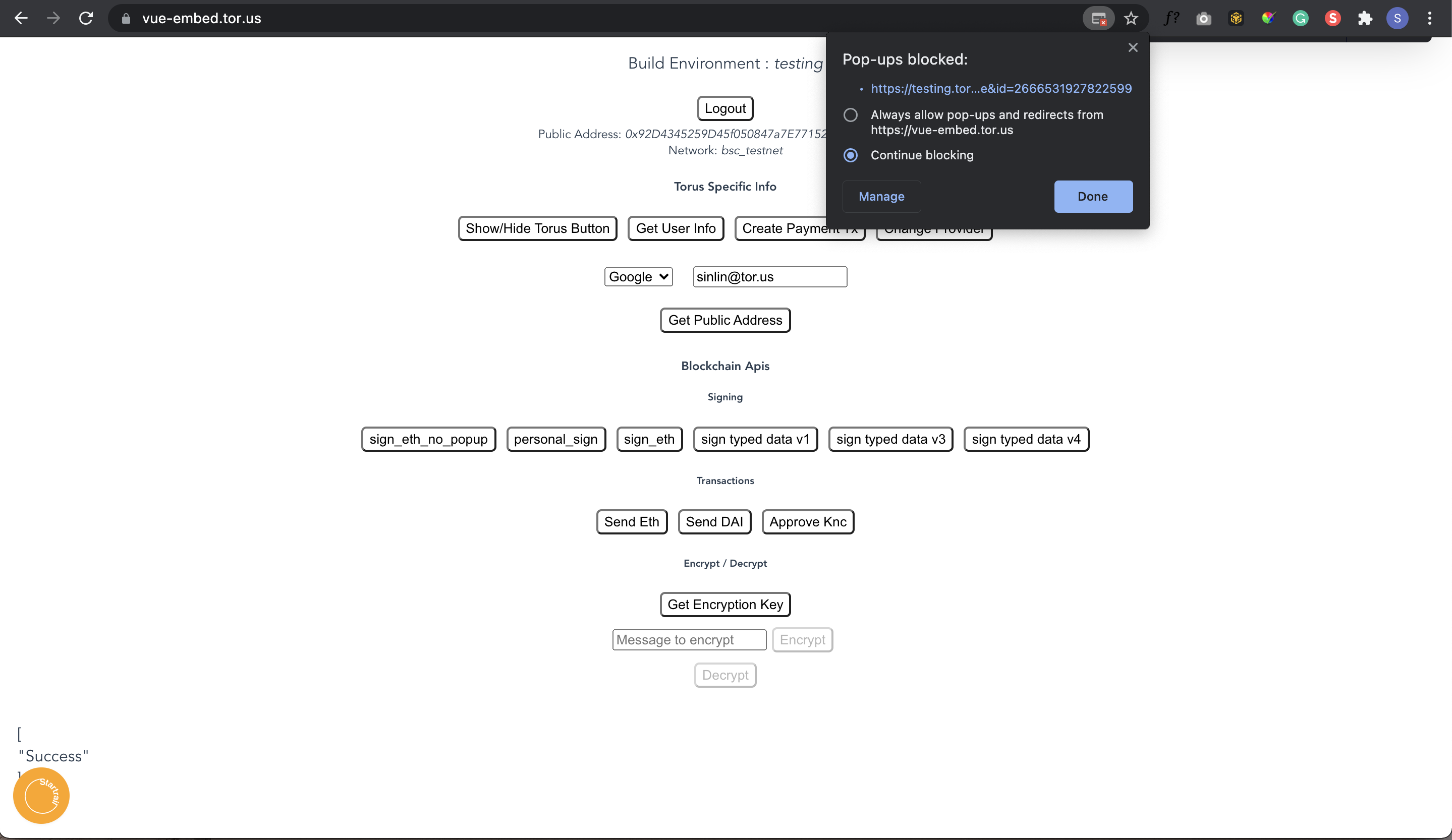 Pop up blocked on chrome to sign ETH · Issue #1728 · torusresearch/torus-website · GitHub